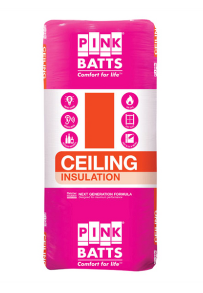 Pink Batts Ceiling Insulations - R6.0 - 1160 x 580mm - 4.0m²/pack